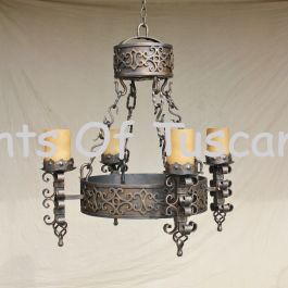 Lights of Tuscany 1239-4 Spanish Revival Style Wrought Iron Chandelier