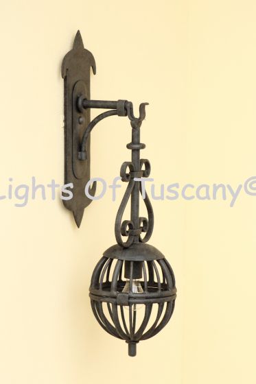 Lights of Tuscany 5264-1 Medieval Castle Style Wrought Iron Wall Light