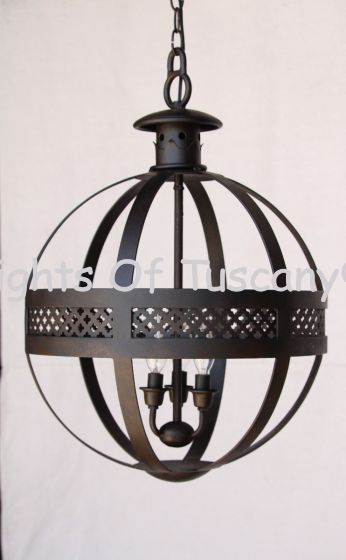 Lights of Tuscany 2001-3 Transitional Style Wrought Iron Sphere Chandelier