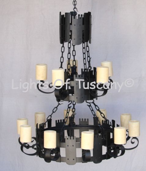 Lights of Tuscany 1723-15 Wrought Iron Castle Gothic Style Chandelier