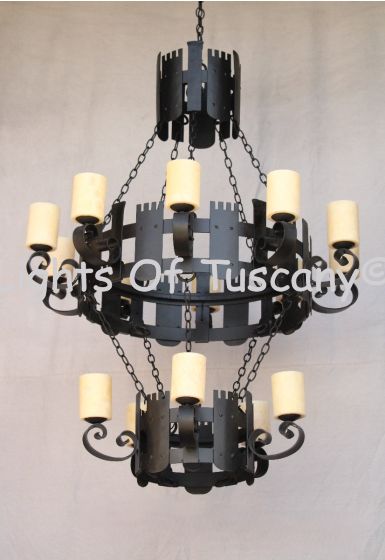 Lights of Tuscany 1724-15 Wrought Iron Castle Gothic Style Chandelier