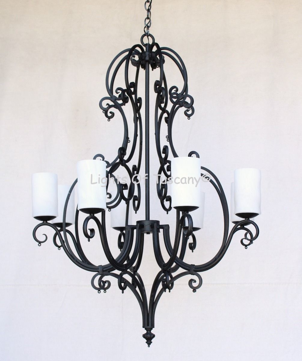 Lights of Tuscany 1381-8GLS Country Italian style Wrought Iron ...