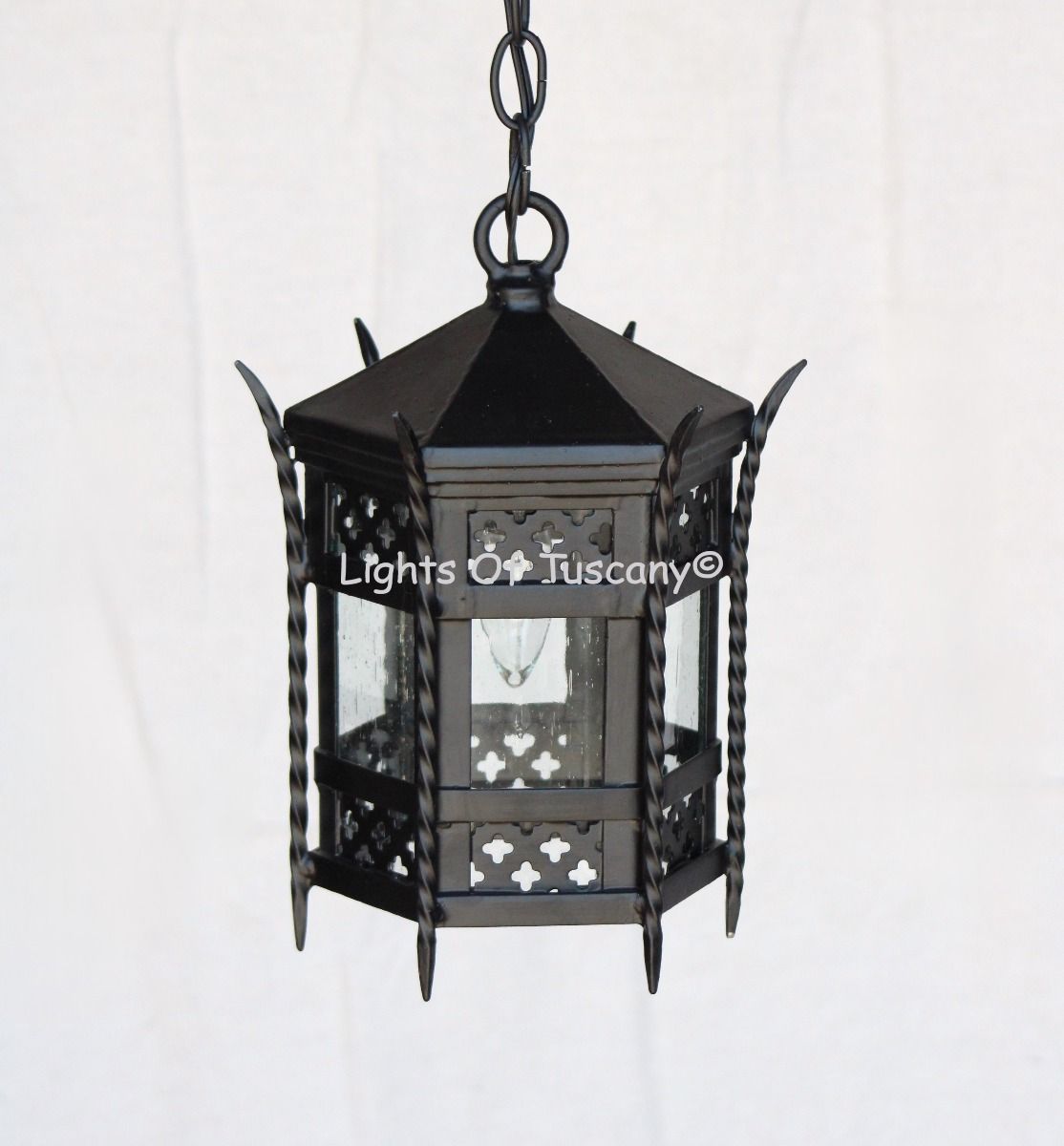 Lights of Tuscany 6228-1 Gothic Castle Style Iron Hanging Lantern Light