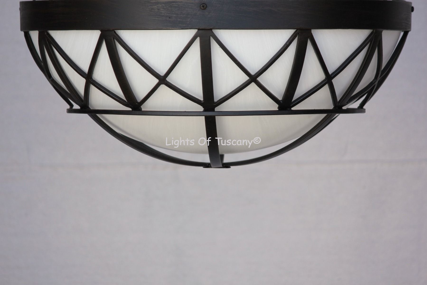 Lights of Tuscany 6655-4 Transitional Style Wrought Iron Flush Bowl Light