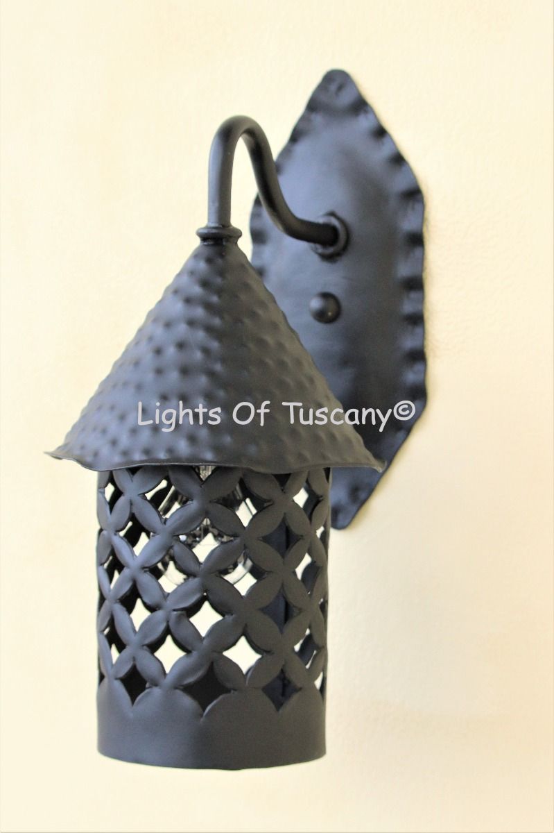 Lights of Tuscany 7325-1 Rustic Gothic Style Iron Outdoor Wall Lantern
