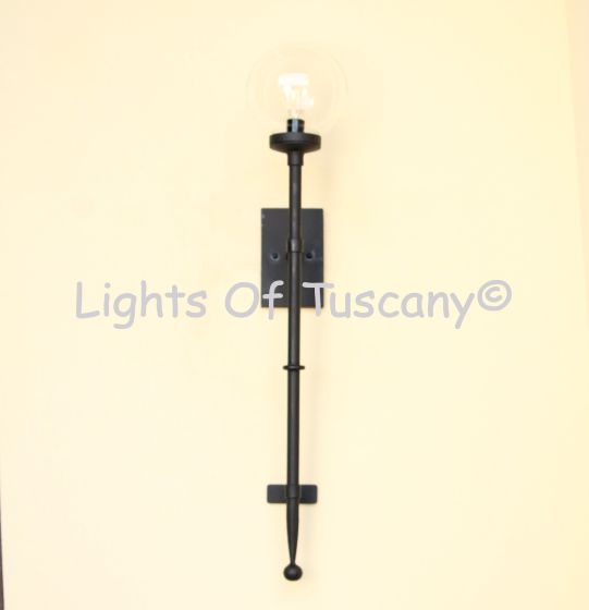Lights of Tuscany 7947-1 Transitional Style Globe Iron Torch Outdoor Light