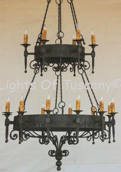 Lights of Tuscany 1050-18 Spanish Revival Wrought Iron Chandelier